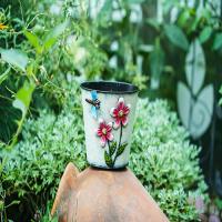 China Metal Flower Pots Garden Ornaments Round Shape Planters For Home for sale