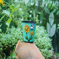 China Metal Flower Pots Garden Ornaments Round Shape Planters For Home for sale