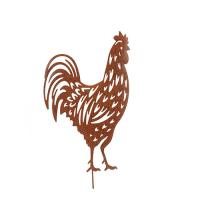 China Metal Animal Garden Ornament Metal Silhouette Garden Stakes, Hen And Chick for sale