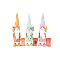 China Metal Garden Ornaments Spring Brights Gnome Garden Statuary With Planter for sale