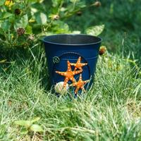 China Round Flower Pot Metal Garden Ornaments Decorative Mediterranean Style for sale