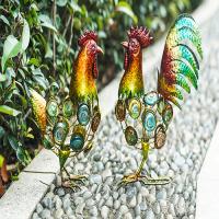 China Metal Garden Cock Roosters Ornaments Crafts Decor For Courtyard Outdoor Statue for sale