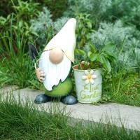 China Metal Garden Gnome Planter - Weatherproof Outdoor Decor with 100 Piece MOQ and 60-80 Day Delivery for sale