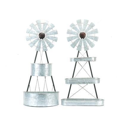 China Modern DIY Metal Windmill Shelf Decor - Customizable 100pc Minimum Order with 60-80 Day Delivery for sale