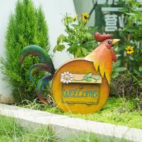China Creative DIY Animal Garden Ornament Handmade Metal Rooster Mailbox for sale