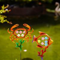 China Crab / Coral Metal Garden Ornaments Colorful Metal Flower Decor for sale