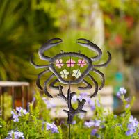 China Crab / Coral Metal Garden Ornaments Colorful Metal Flower Decor for sale