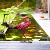China Multiple Metal Flamingo Garden Decor Lifelike Metal Flamingo Yard Art for sale