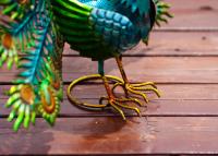 China Colorful Metal Yard Ornaments Vivid Metal Peacock Garden Decoration for sale