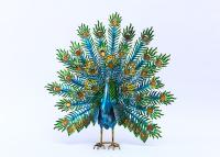 China Colorful Metal Yard Ornaments Vivid Metal Peacock Garden Decoration for sale