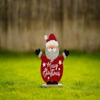 China Handmade Metal Santa Claus Christmas Decorations - Custom Outdoor Garden Statues with 100 Piece MOQ and 60-80 Day Delivery for sale