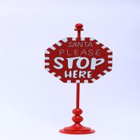 China Space At Metal Santa Stop Here Signs - Customizable Outdoor Christmas Decor with 100pcs MOQ and 60-80 Day Delivery for sale