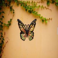 China 3D Metal Hanging Butterfly Wall Decor - 3-Pack Multicolor Iron Garden Art with Rust Protection for sale