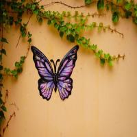 China 3D Metal Hanging Butterfly Wall Decor - 3-Pack Multicolor Iron Garden Art with Rust Protection for sale