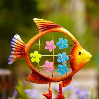 China Durable Metal Yard Ornaments Art Small Handmade Hollow Out Fish for sale