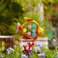 China Durable Metal Yard Ornaments Art Small Handmade Hollow Out Fish for sale