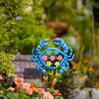China Animal Crab Metal Yard Ornaments For Home Decoration Easy Installation for sale