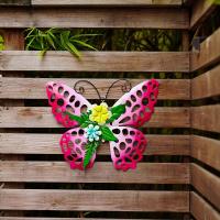 China OEM / ODM Outdoor Metal Butterfly Garden Wall Art Rustproof Customized for sale