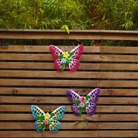 China OEM / ODM Outdoor Metal Butterfly Garden Wall Art Rustproof Customized for sale