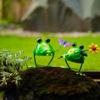 China Rustproof Metal Garden Ornaments - Frogs by The Pond Sculptures, Custom Sizes, 60-80 Day Delivery, 20K Monthly Capacity for sale