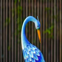 China Custom Metal Crane Lawn Ornaments Outdoor Metal Bird Figurines for sale