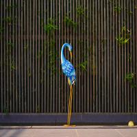 China Custom Metal Crane Lawn Ornaments Outdoor Metal Bird Figurines for sale