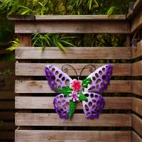 China Lifelike Metal Butterfly Yard Art Recyclable Garden Statues Metal Multiple for sale