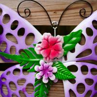 China Lifelike Metal Butterfly Yard Art Recyclable Garden Statues Metal Multiple for sale