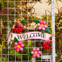 China Custom Metal Resin Wall Hanging Ornaments - Modern Home Decor with Welcome Slogan, 100pcs Minimum Order for sale