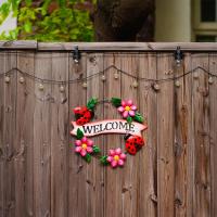 China Custom Metal Resin Wall Hanging Ornaments - Modern Home Decor with Welcome Slogan, 100pcs Minimum Order for sale