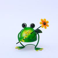 China OEM / ODM Metal Garden Frog Ornaments Animals Rustproof Artistic for sale