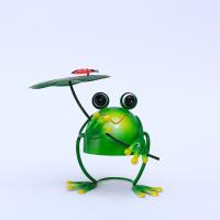 China Artistic Animal Garden Ornament Multicolor Metal Frog Garden Figurines for sale