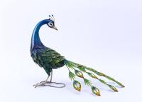 China Colorful Animal Peacock Metal Garden Ornament Artistic Weatherproof for sale