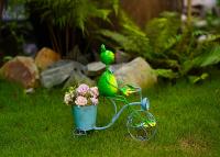 China Metal Frog Bicycle Flowerpot Interior Decoration Outdoor Garden Flowerpot for sale