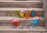 China Metal Bicycle Flowerpot Garden Decoration Simple Flowerpot Decoration for sale