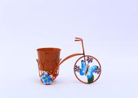 China Various Color Design Metal Bicycle Shape Garden Pot Home Decoration for sale