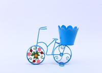 China Customized Metal Bicycle Shape Garden Pot Home Decoration Multiple for sale