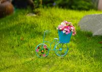 China Customized Metal Bicycle Shape Garden Pot Home Decoration Multiple for sale