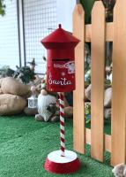 China Modern Metal Santa Post Box Standing Outdoor Christmas Yard Art - 100pc Minimum Order, 60-80 Day Delivery for sale
