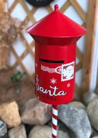 China Modern Metal Santa Post Box Standing Outdoor Christmas Yard Art - 100pc Minimum Order, 60-80 Day Delivery for sale