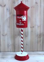 China Modern Metal Santa Post Box Standing Outdoor Christmas Yard Art - 100pc Minimum Order, 60-80 Day Delivery for sale