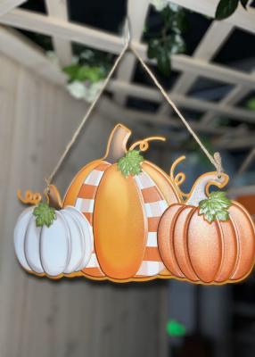 China Yellow Metal Pumpkin Harvest Festival Decorations - Outdoor Hanging Ornaments in Small, Medium, Large Sizes with 60-80 Day Delivery for sale