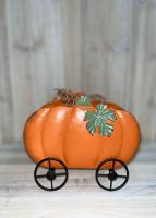 China Reusable Metal Pumpkin Carriage Harvest Decorations - Waterproof Outdoor Autumn Festival Ornaments in Small, Medium, Large Sizes for sale