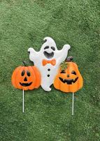 China Space At Metal Halloween Ornaments - Small/Medium Size Pumpkin & Ghost Decorations with 100pc MOQ for sale