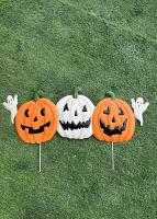 China Space At Metal Halloween Ornaments - Small/Medium Size Pumpkin & Ghost Decorations with 100pc MOQ for sale