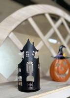 China Space At Metal Halloween Pumpkin Ornaments - Small/Medium Size Candlestick Decorations in Orange, Brown, Yellow for sale