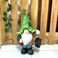 China Space At Polyresin Garden Gnome Ornaments with Solar LED Light - Weatherproof Outdoor Statues in Various Sizes for sale