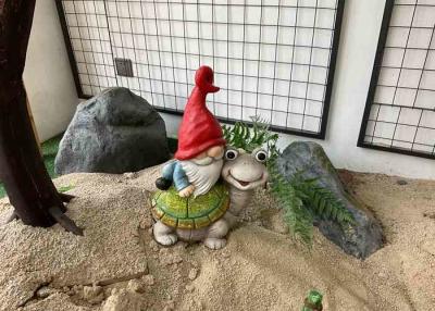 China Magnesium Oxide Garden Gnome Riding Turtle Statue - Weatherproof Outdoor Decoration with Custom Sizes & Colors for sale