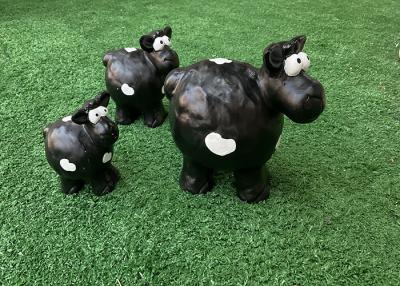 China Handmade Ceramic Pottery Sheep Garden Ornaments - Custom Sizes, 500 MOQ, Black & White Colors for sale