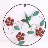 China Handmade Metal Wall Hanging Decor with Round Frame - Owl, Flamingo, Bird Designs, Custom Sizes 100pc Minimum Order for sale